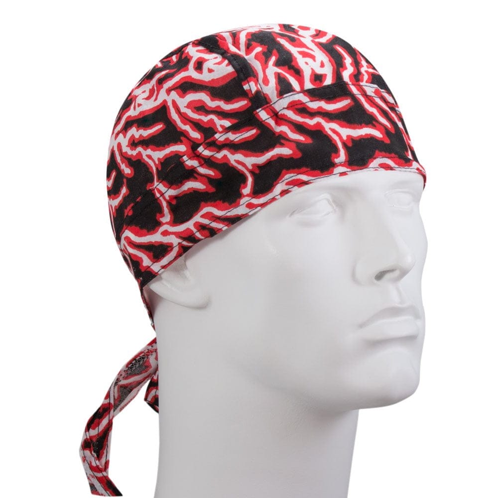 Red Lightning Doo Rag - 12 Pieces
