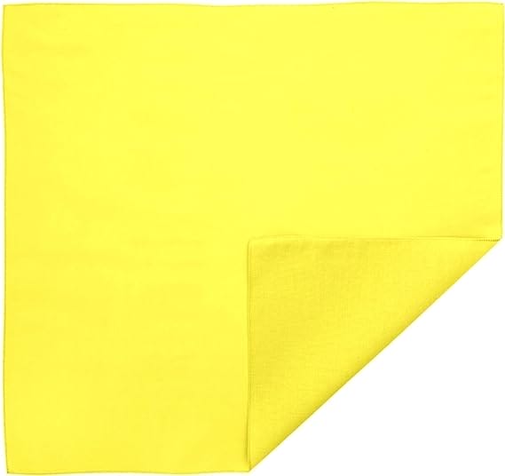 12 Pieces, Solid Color Bandana, Imported, 100% Cotton, Light Yellow, 22 ...