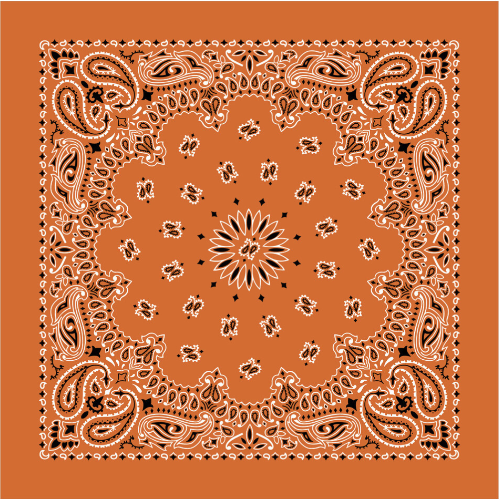 600pcs/Case, Western Paisley Bandana – Made In USA 100% Cotton, Burnt ...